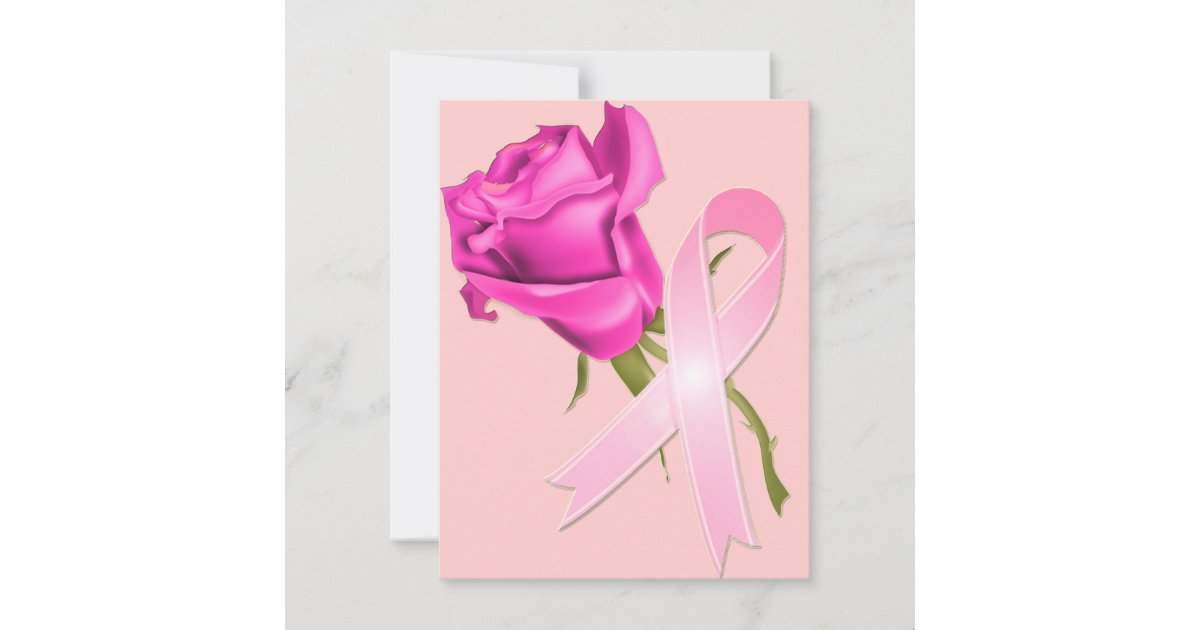 Pink Ribbon with Rose *Breast Cancer Awareness * | Zazzle