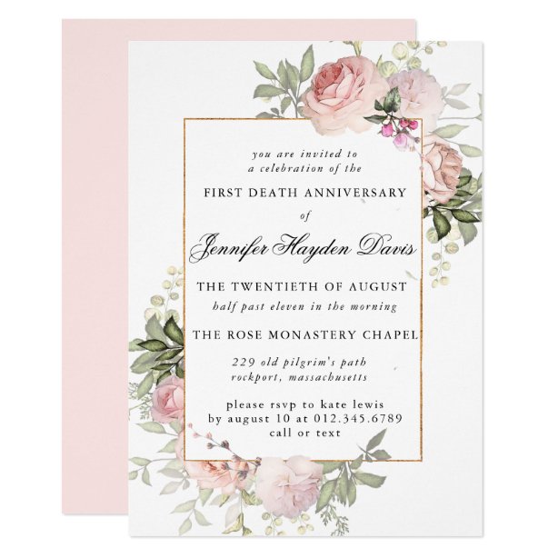 Death Anniversary Invitations | Zazzle UK