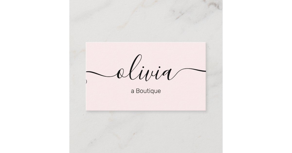 Pink Signature Script Typography Business Card | Zazzle