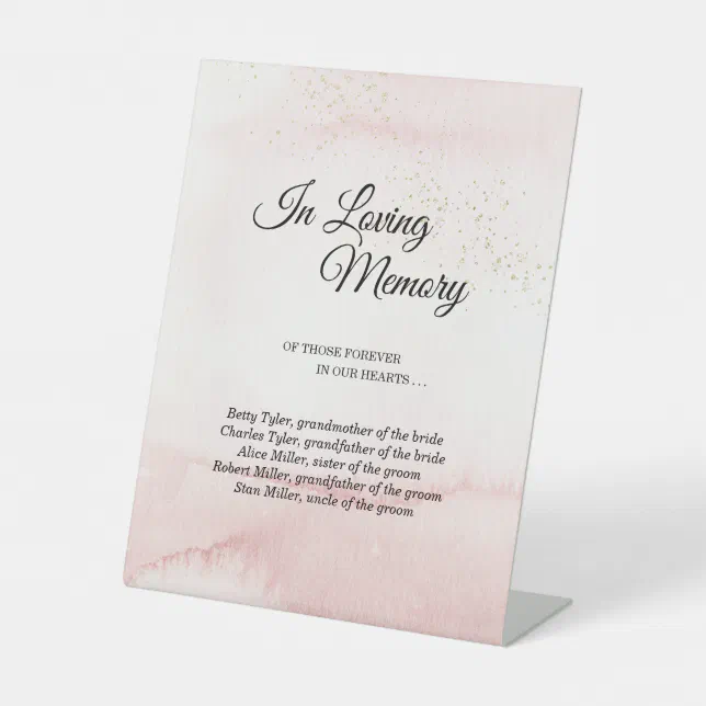 Pink Sunrise Mountain Coordinate In Loving Memory Pedestal Sign | Zazzle