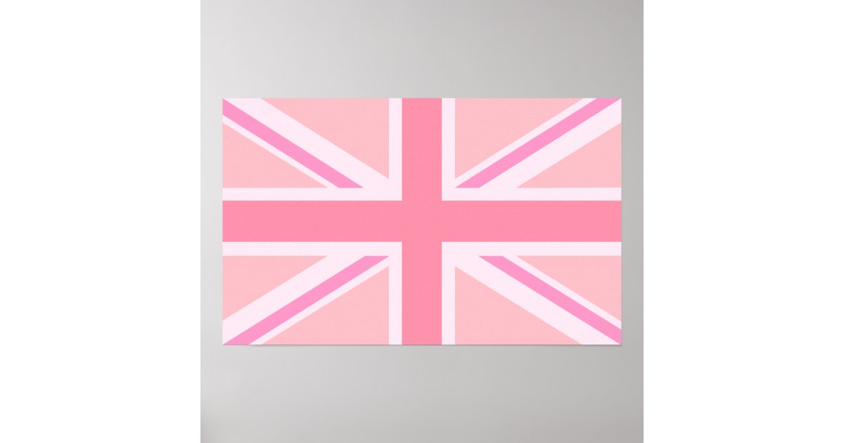 Pink Union Jack/Flag Poster | Zazzle