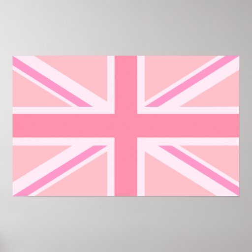 Pink Union Jack/Flag Posters | Zazzle