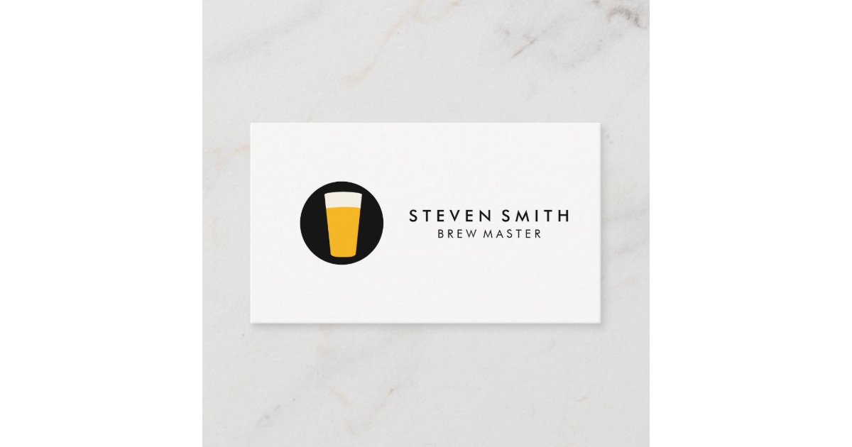 Pint of Beer Logo Black White Business Card | Zazzle