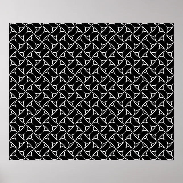 Pinwheel Spiral White Abstract Illusions Line Art Poster | Zazzle