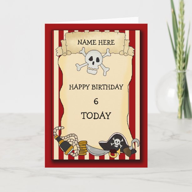 Pirate Birthday Cards | Zazzle UK