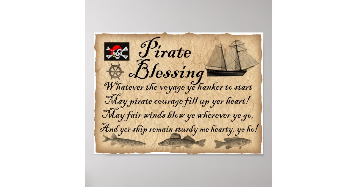 Pirate Blessing Kids Pirates Poster | Zazzle