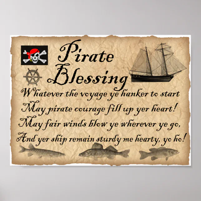 Pirate Blessing Kids Pirates Poster | Zazzle
