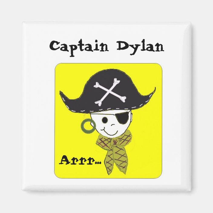 Pirate Captain Name Design Magnet | Zazzle.co.uk