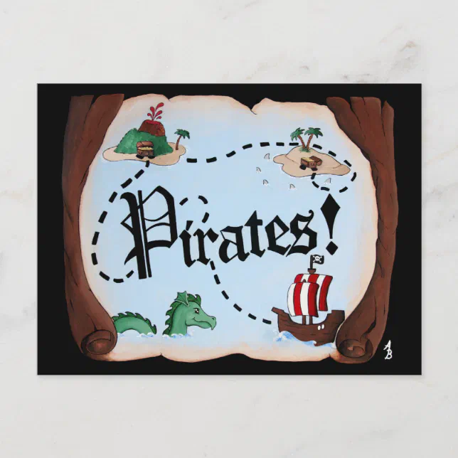 Pirate Map Postcard | Zazzle