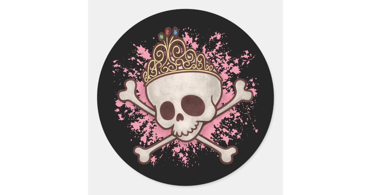 Pirate Princess -tiara Classic Round Sticker | Zazzle