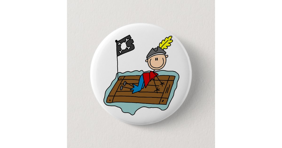 Pirate Stick Figure Button | Zazzle