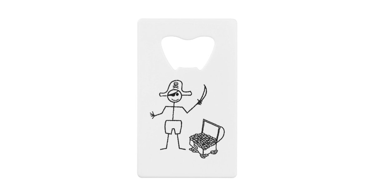 Pirate Stickman With Treasure Chest | Zazzle