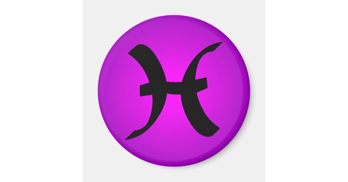 Pisces Horoscope Sign Magenta Purple Magnet | Zazzle