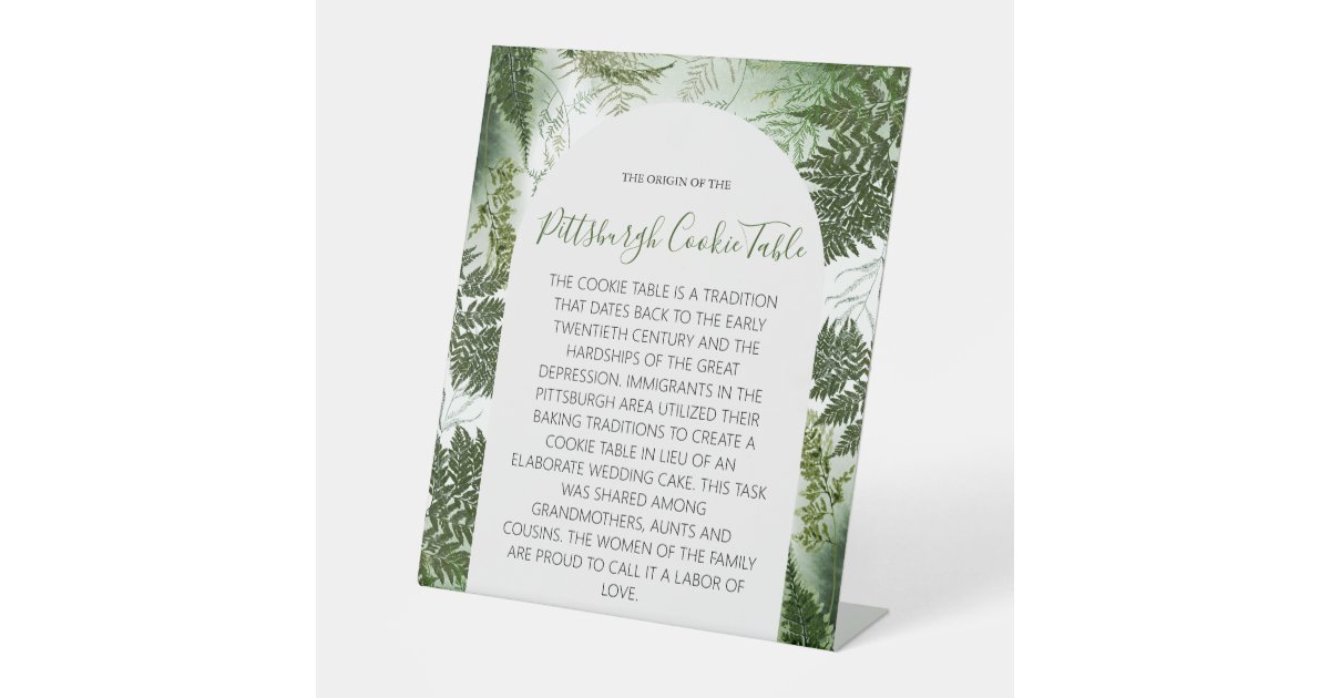 PITTSBURGH COOKIE TABLE SIGN WEDDING | Zazzle