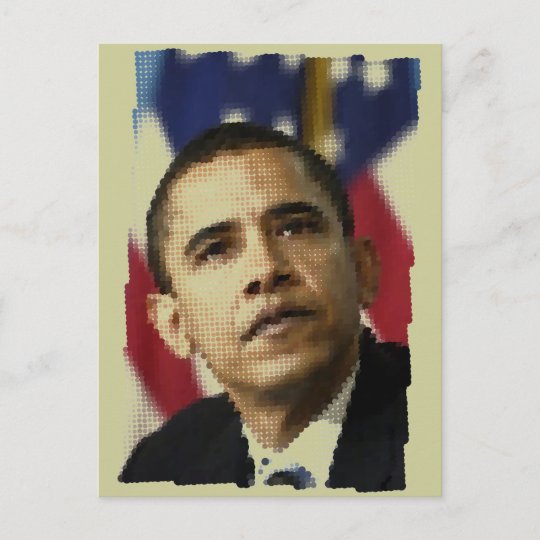 Pixel art (dots), Barack Obama Postcard | Zazzle.co.uk