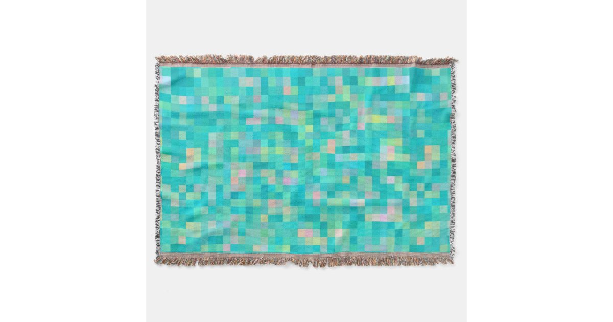 Pixel Art Multicolor Pattern Throw Blanket | Zazzle