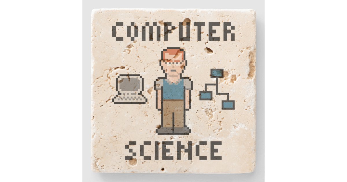 Pixel Computer Science Travertine Coaster | Zazzle