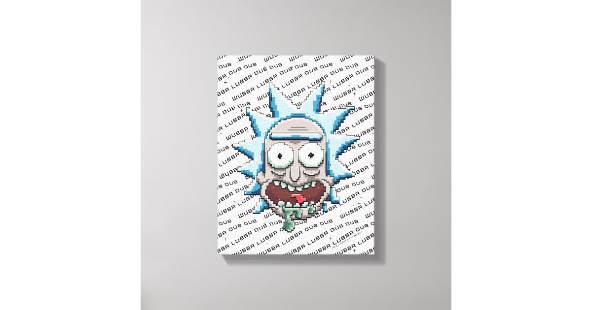 Pixelverse Rick Drooling Head Canvas Print | Zazzle
