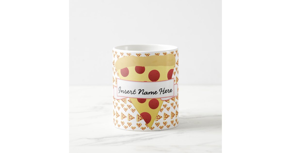 Pizza Lover Customisable Monogram Coffee Mug | Zazzle