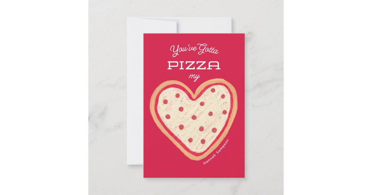 Pizza My Heart Pizza Classroom Valentine Invitation | Zazzle