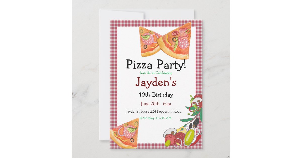 Pizza Party Invitation, Editable Pizza Invite, 5x7 Invitation | Zazzle