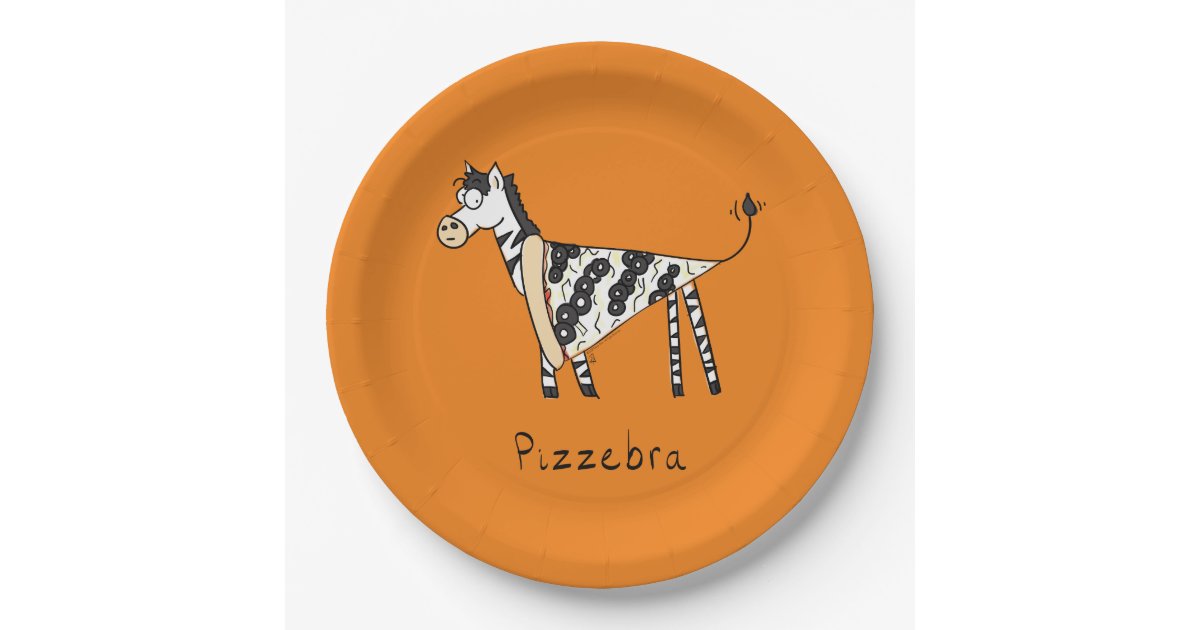 Pizzebra Pizza Zebra Paper Plates | Zazzle