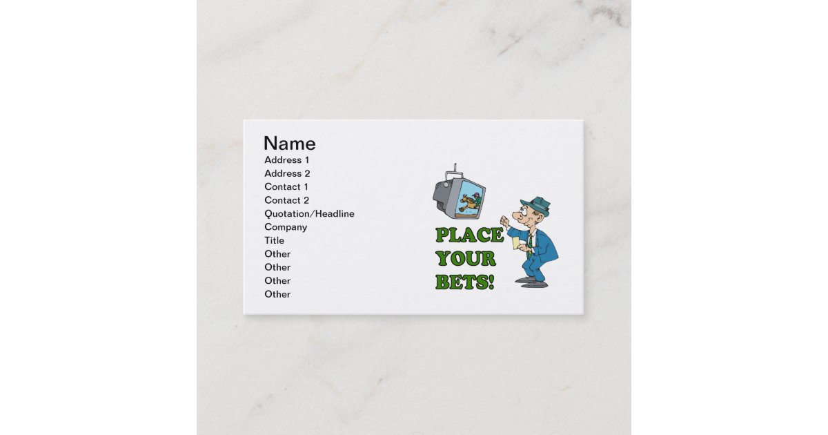 Place Your Bets Business Card | Zazzle