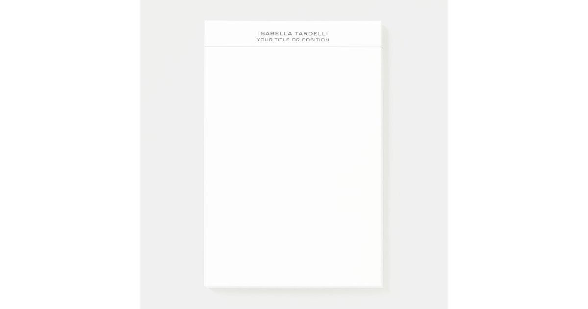 Plain Simple Minimalist Modern Professional Post-it Notes | Zazzle