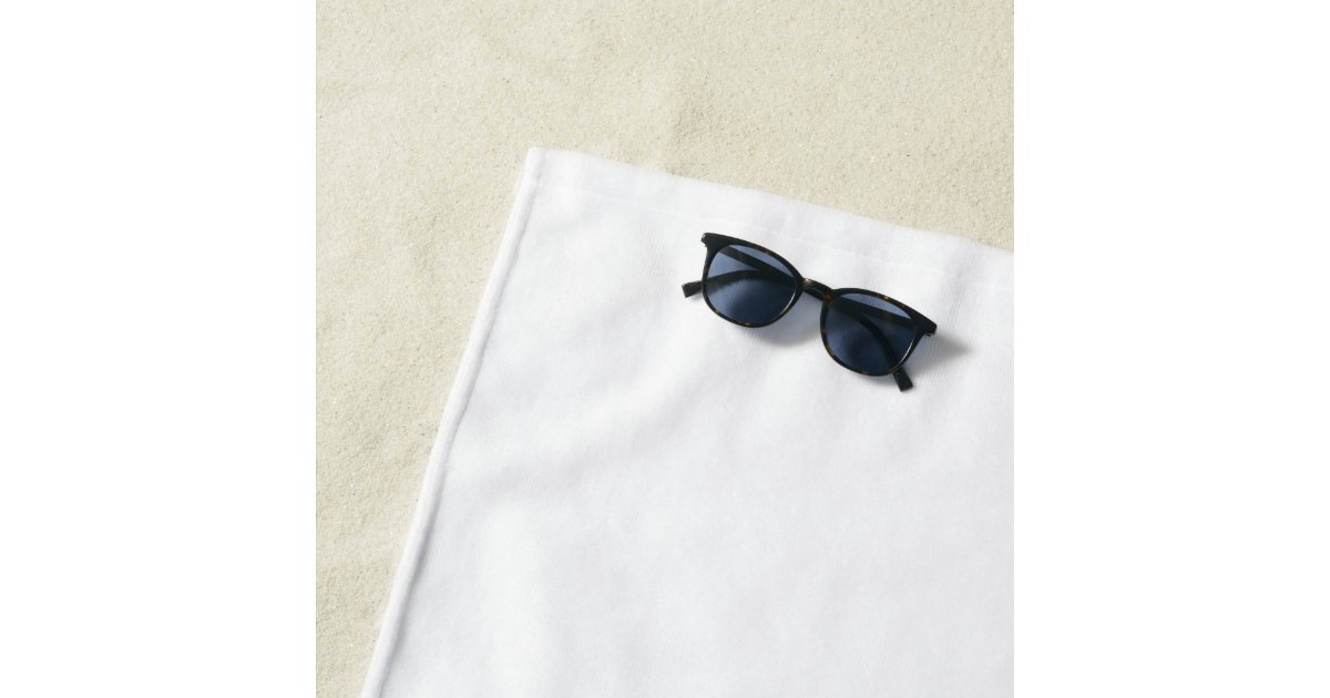 Plain White Beach Towel | Zazzle