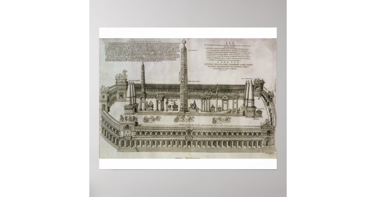 Plan of the Circus Maximus, Rome, engraved by the Poster | Zazzle