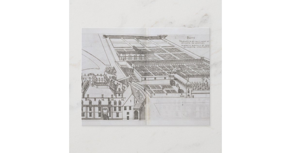 Plan of the enclosed gardens and Chateau de Gaillo Postcard | Zazzle