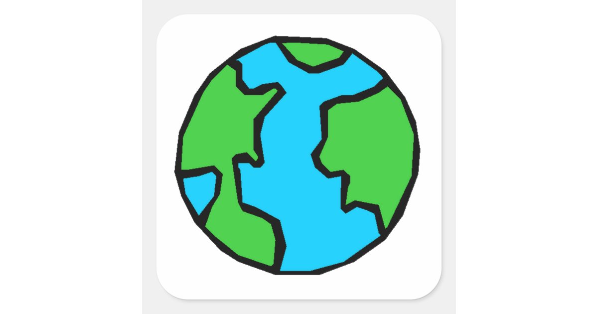 Planet Earth Square Sticker | Zazzle