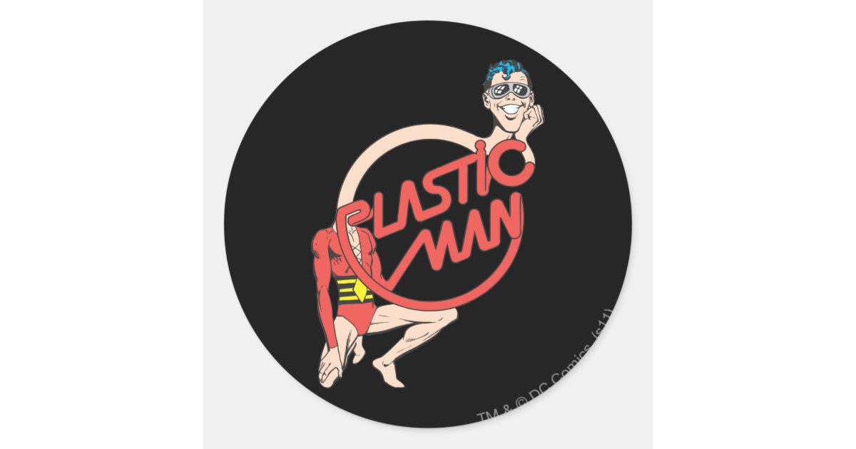 Plastic Man Rubberneck Sign Classic Round Sticker | Zazzle
