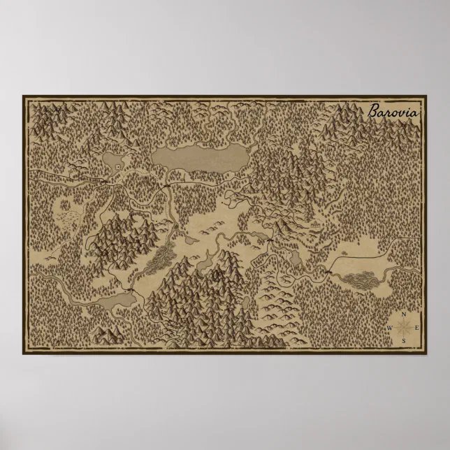 Player Handout map of Barovia (Curse of Strahd) Poster | Zazzle