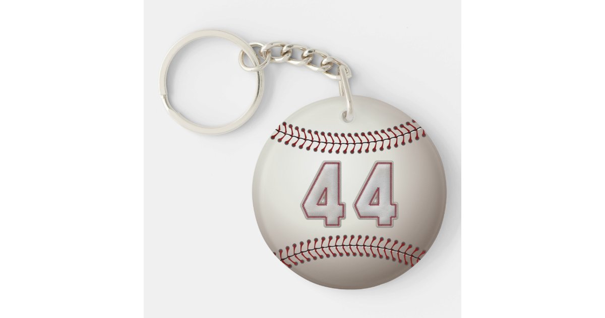 Player Number 44 - Cool Baseball Stitches Key Ring | Zazzle