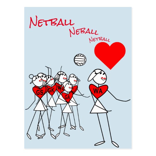 Player Positions WA Love Netball Clipart Postcard | Zazzle.co.uk