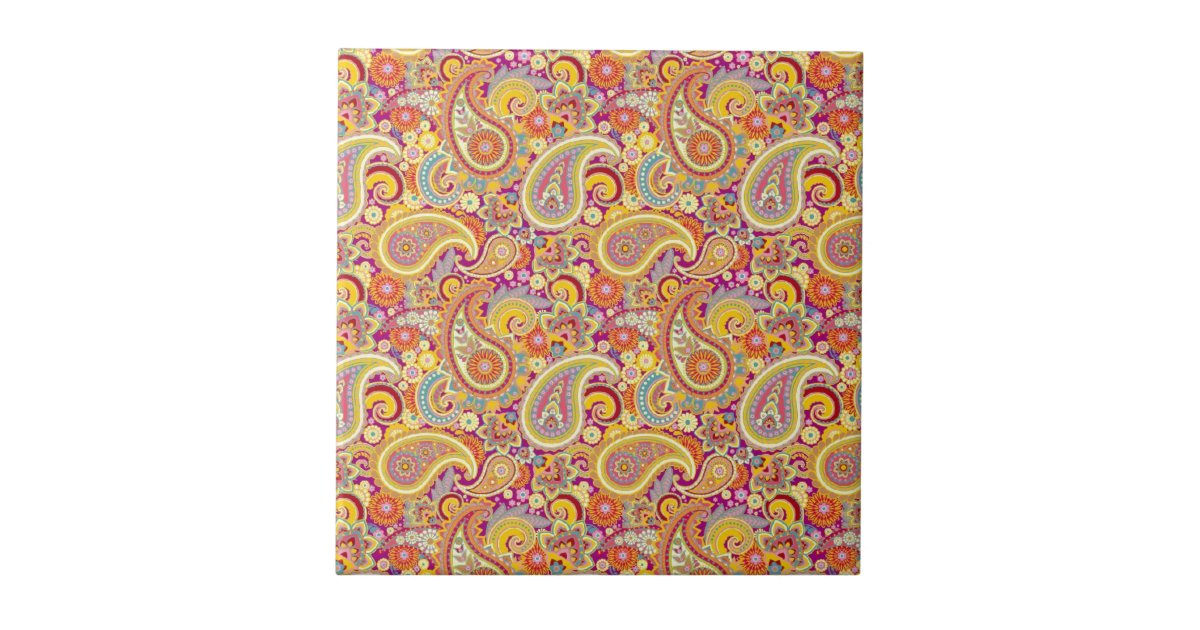 Playful Paisley Tile | Zazzle