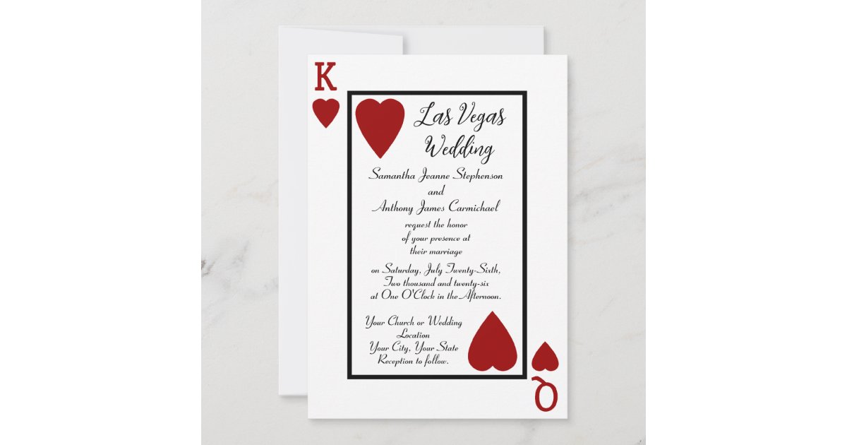 Playing Card King/Queen Wedding Invitations | Zazzle
