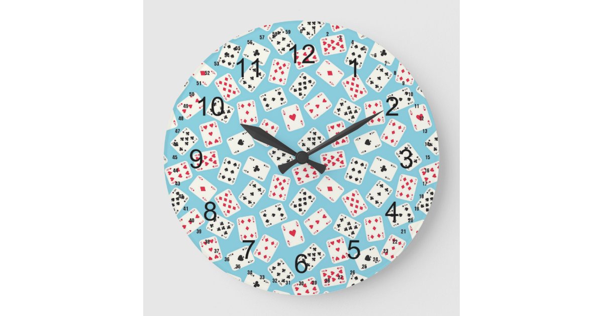 Playing Cards Large Clock | Zazzle