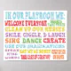 Playroom Rules Poster Rainbow Watercolor | Zazzle