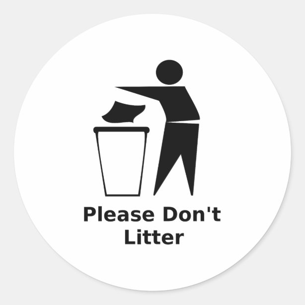 No Littering Stickers & Labels | Zazzle UK