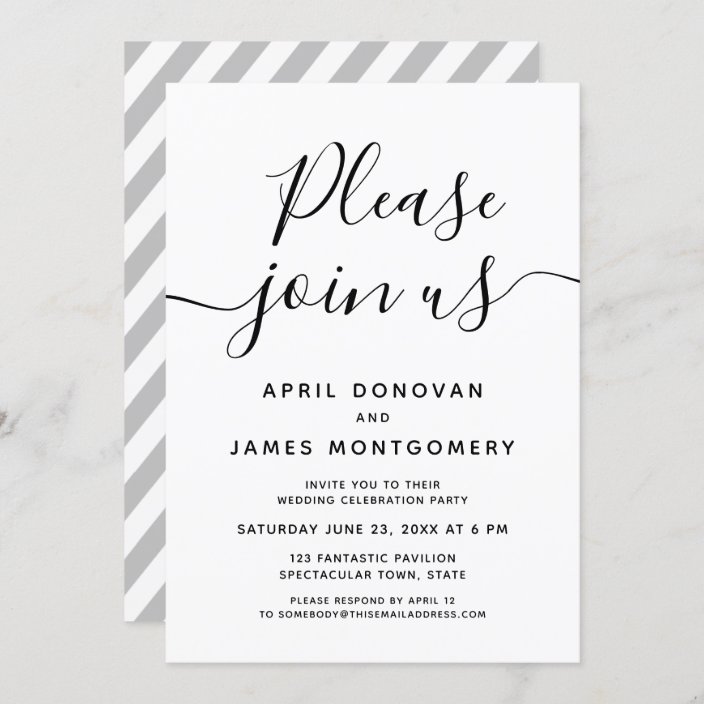 Please Join Us Typography Wedding Invitation | Zazzle.co.uk