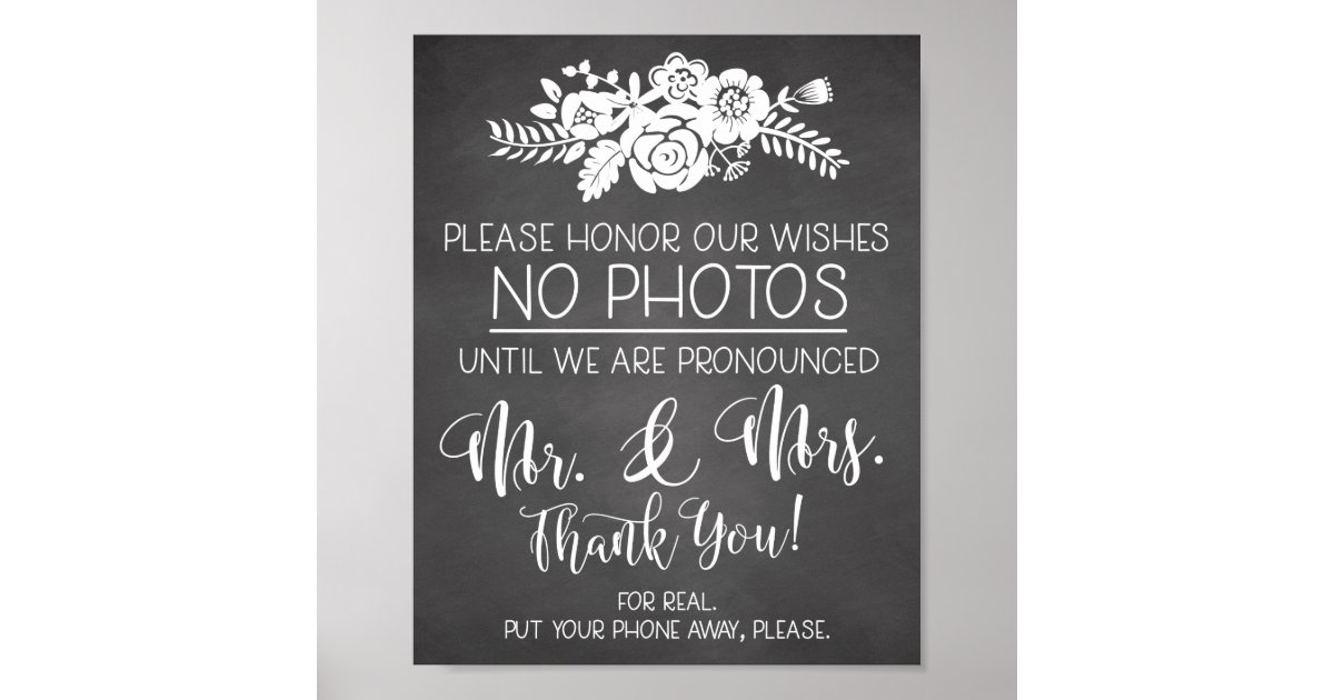 Please No Cell Phone Photos Wedding Ceremony Sign | Zazzle