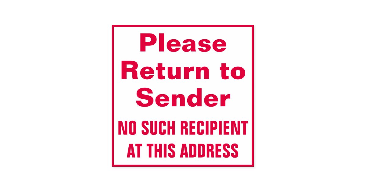 "Please Return to Sender" Rubber Stamp | Zazzle