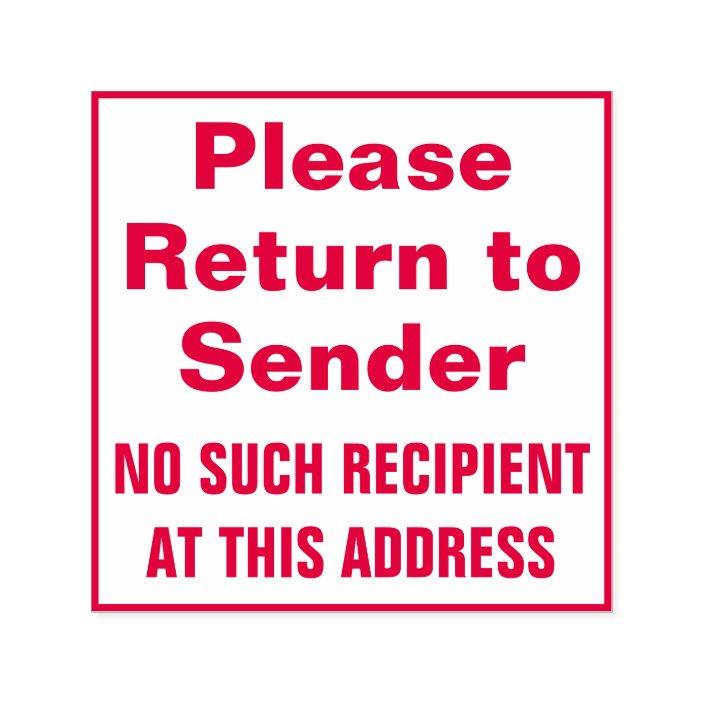 "Please Return to Sender" Rubber Stamp | Zazzle.co.uk