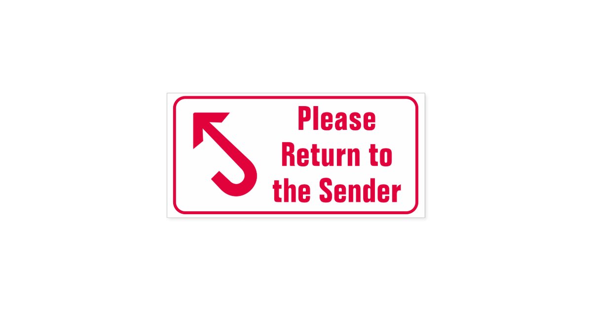 "Please Return to the Sender" & Arrow Rubber Stamp | Zazzle
