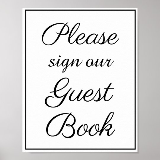 Please sign our guest book sign | Zazzle.co.uk