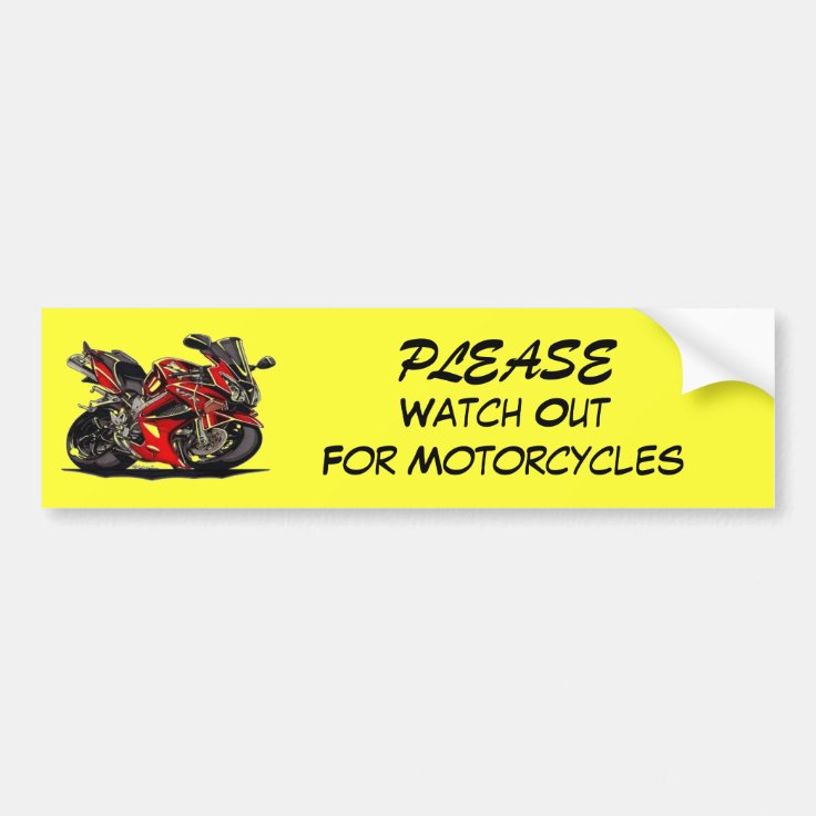 PLEASE Watch Out For Motorcycles Bumper Sticker | Zazzle