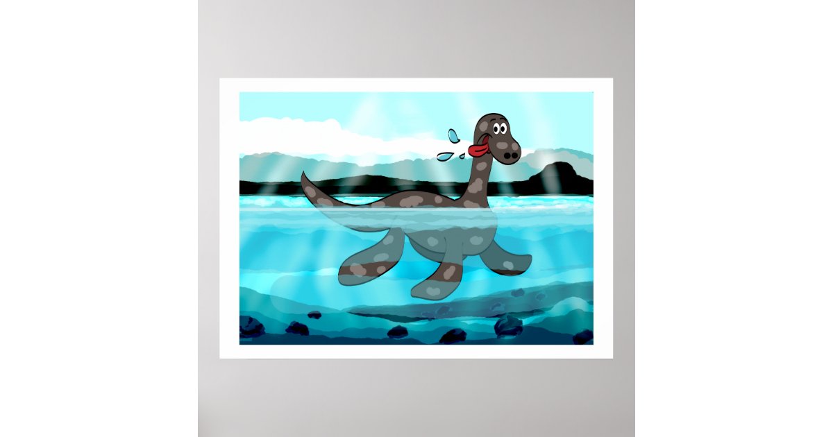 Plesiosaurus Dinosaur Painting Poster | Zazzle