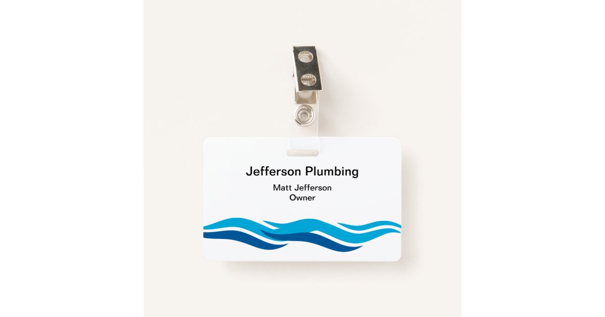 Plumber Business Badges ID Badge | Zazzle